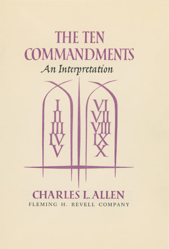 The Ten Commandments Title Page – Ismar David Archive